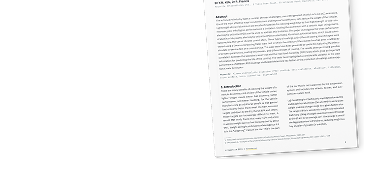 Keronite | Advanced Surface Treatments for Light Alloys